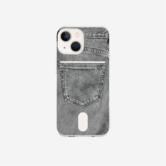 아크아카이브 Pocket phone case - Gray Denim - 위시버킷
