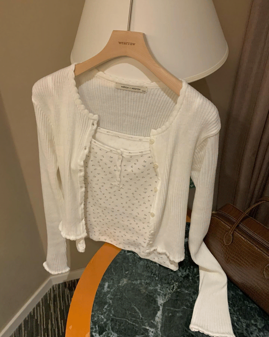 샵보애 wellrow 웰로우 프릴 라운드 가디건 cd (3col) - 위시버킷