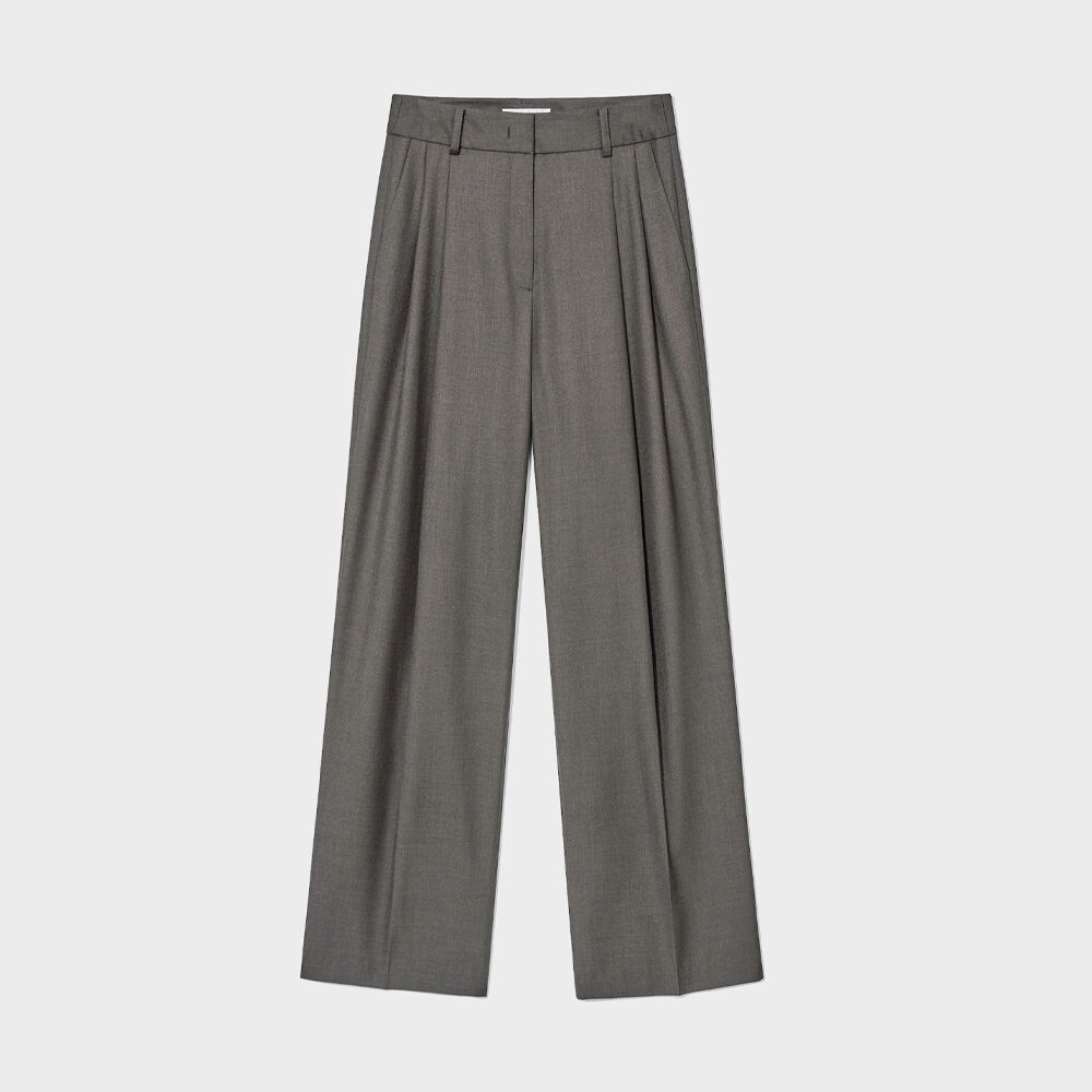 리디피 (올시즌) WOOL BLEND LONG WIDE SLACKS_LIGHT GREY - 위시버킷