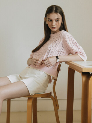 유어네임히얼 리본이 배색 가디건 (2COL) - 위시버킷