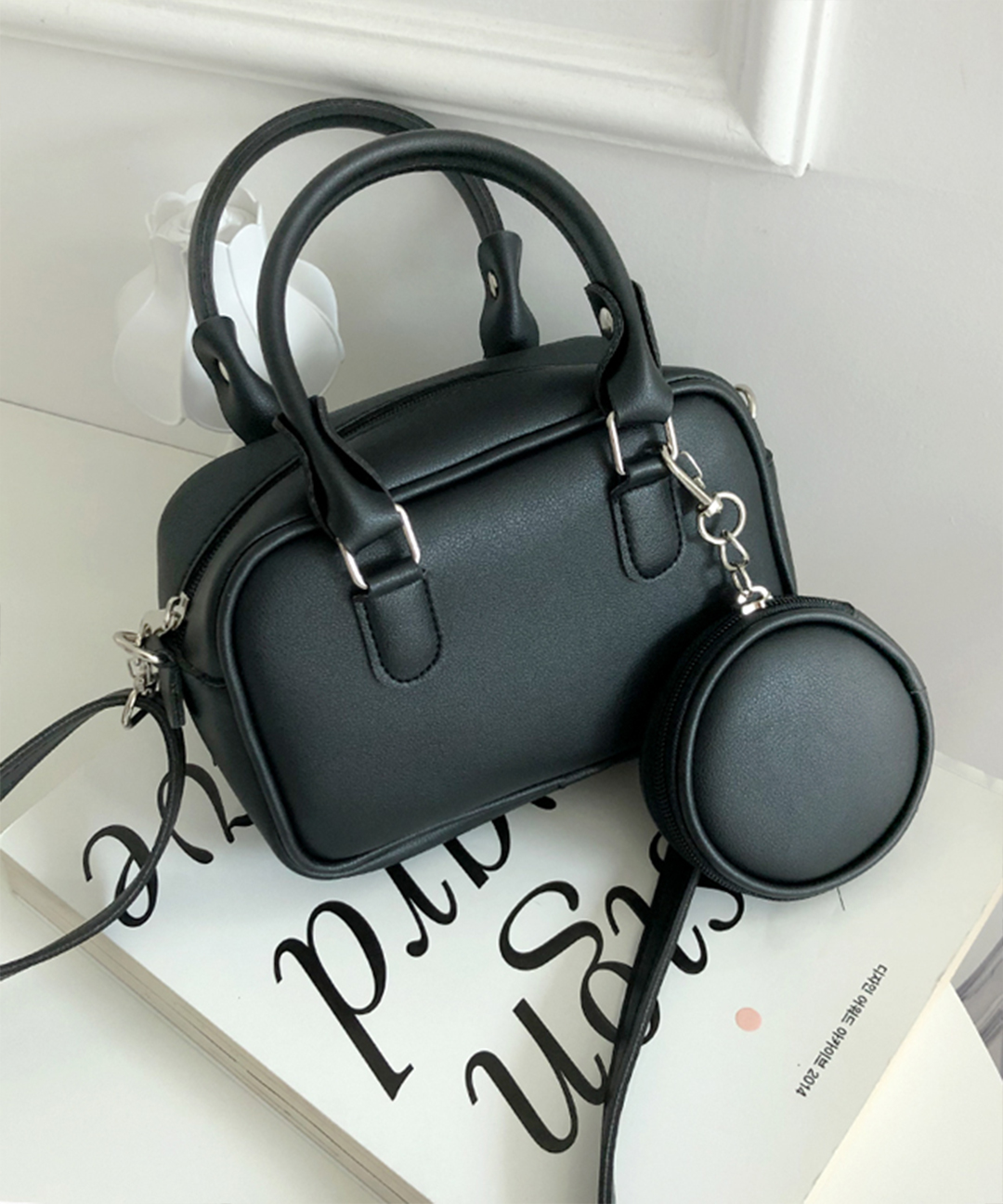 데일리바인 당일발송 5col 미니 투웨이 탑핸들 손가방 원피스 가을코디 보조가방 여행 데이트 하객 패션룩 화장품 파우치 핸드폰가방 핸드백 캐주얼 레더 크로스백 Mo2223