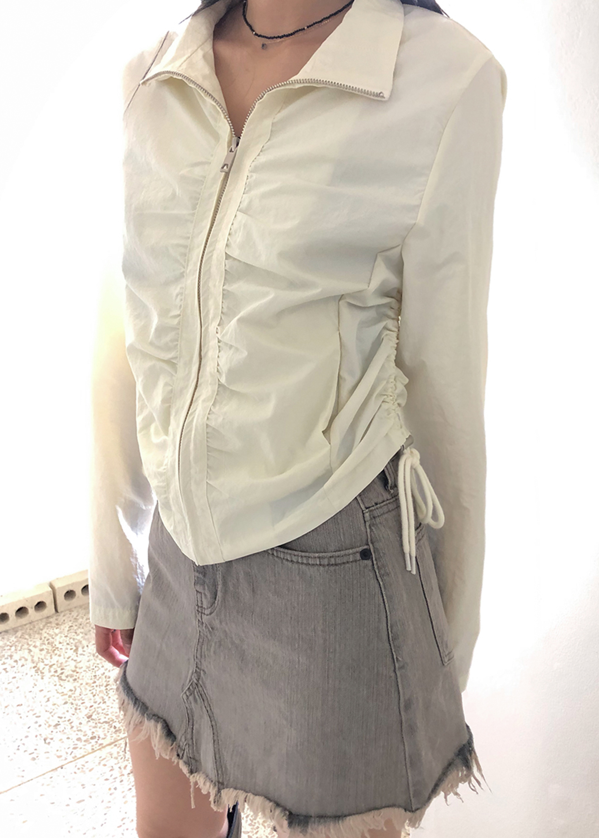 SOUNO bayo shirring zipup - 위시버킷