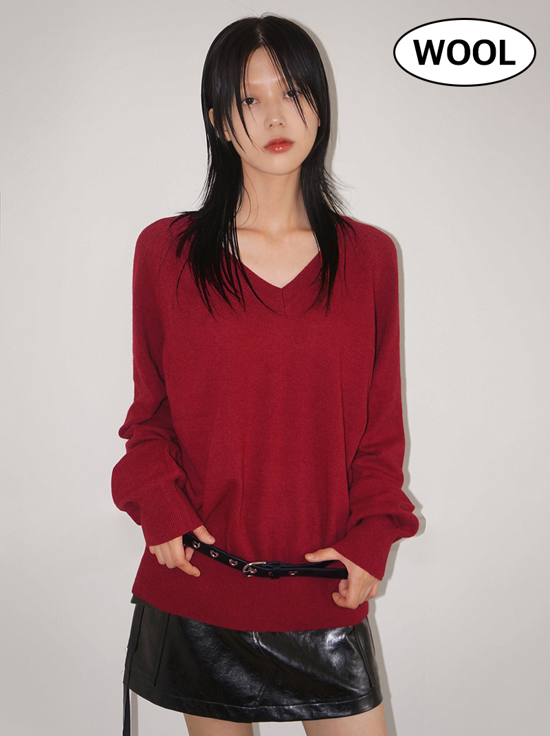 아케 SUPERFINE WOOL V-NECK NT (5color!) - 위시버킷