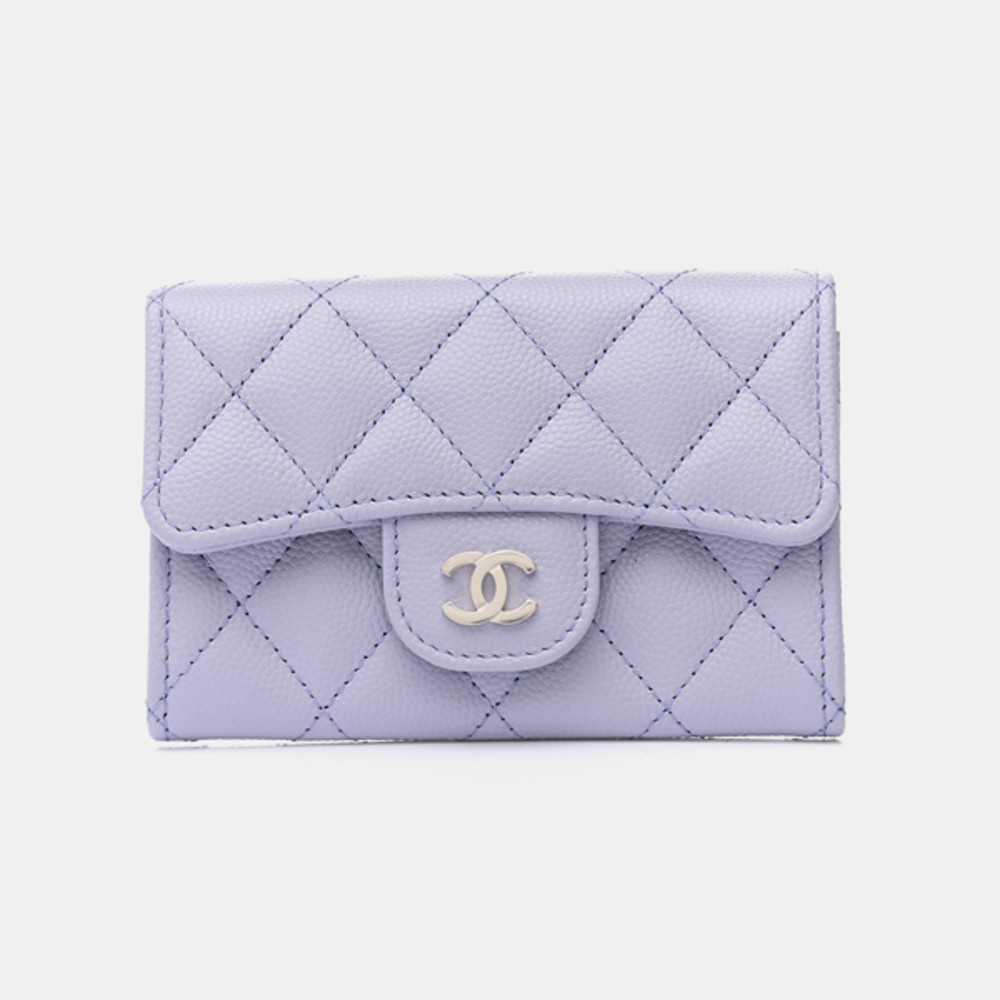 샤넬 [샤넬] 클래식 카드홀더 Caviar Quilted Flap Card Holder Wallet Light Purple - 위시버킷