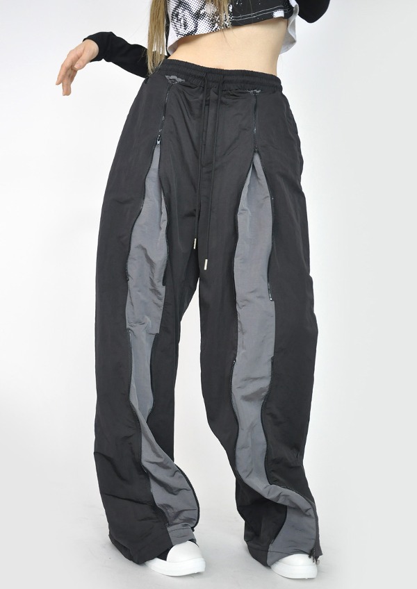 프라이빗룩북 reel front zipper pants(2color) - 위시버킷