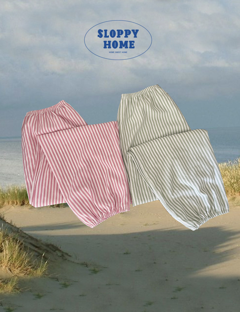 슬로피홈 워터멜론 팬츠 watermelon pants / 2colors / 시어서커 / 국산제조 - 위시버킷