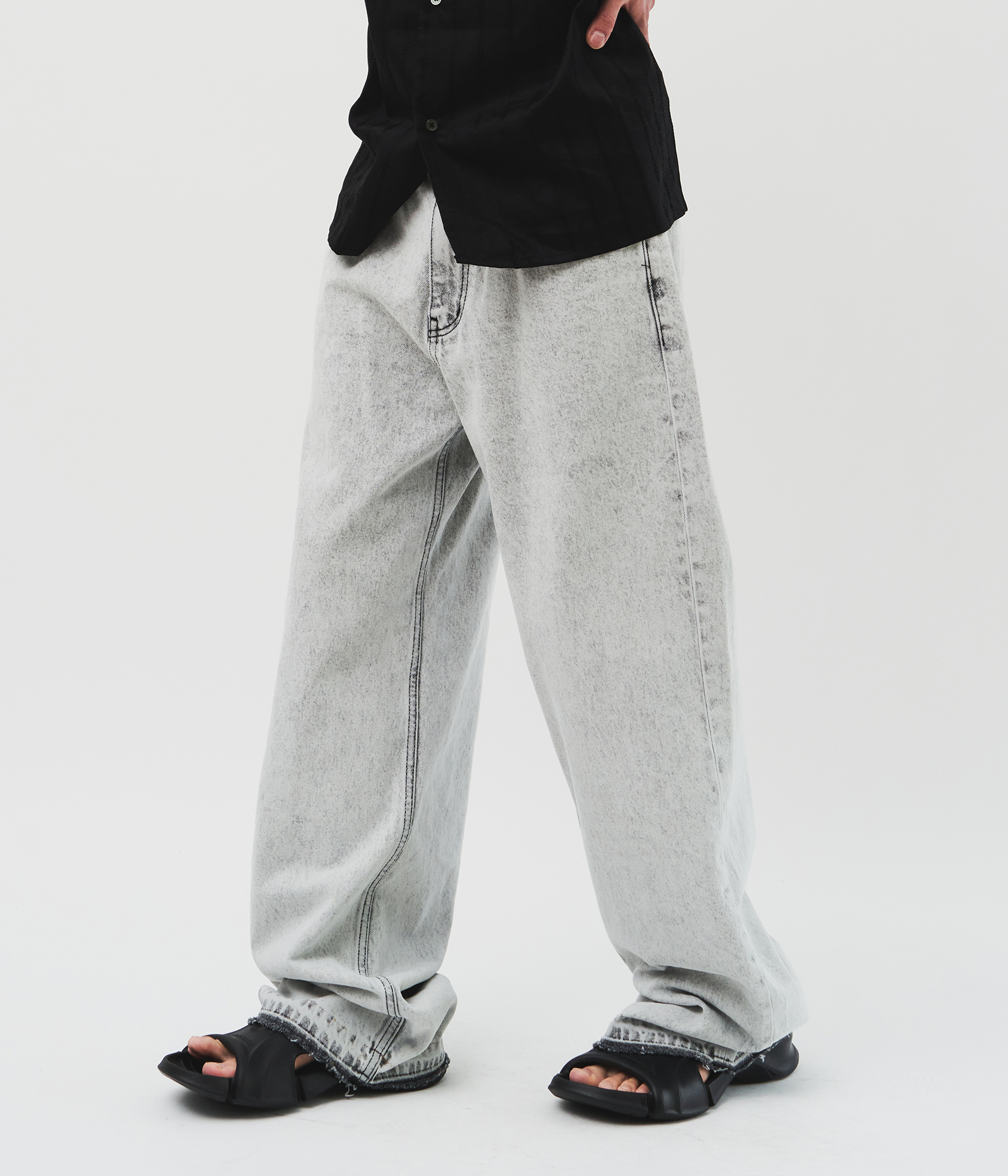 하이파이펑크 Snow Washed Black Denim - 위시버킷