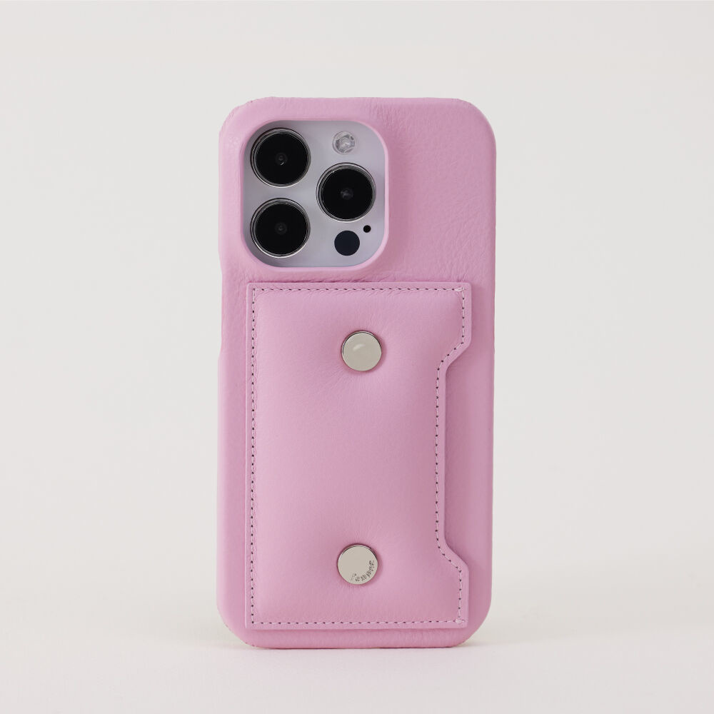 페넥 [22FW]CIRCLE PADDING iPHONE 14 CARD CASE - PINK - 위시버킷