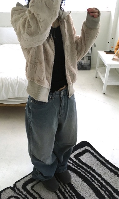 나의나인 Hug mink zip-up [2c] - 위시버킷