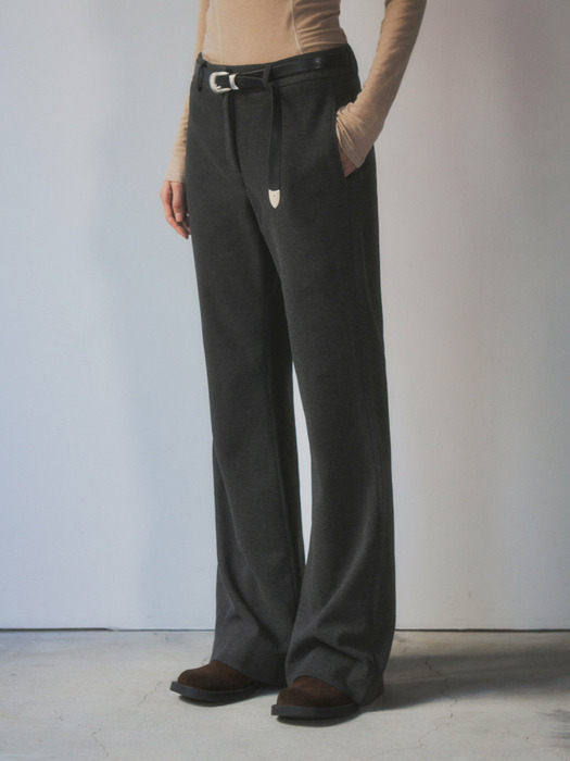 CITTA Slim Boot-cut Slacks_CTB510(Charcoal) - 위시버킷
