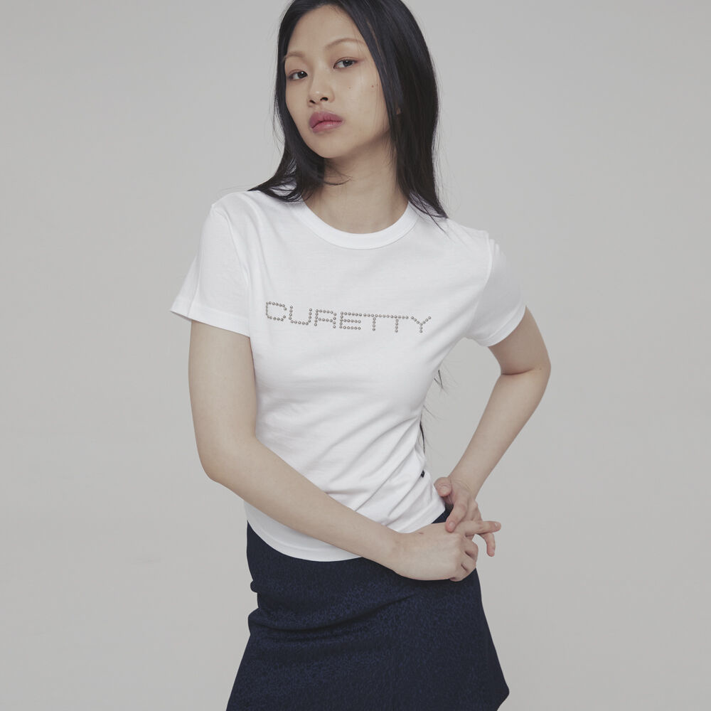 큐리티 C LOGO CONVEX T-SHIRT_WHITE - 위시버킷