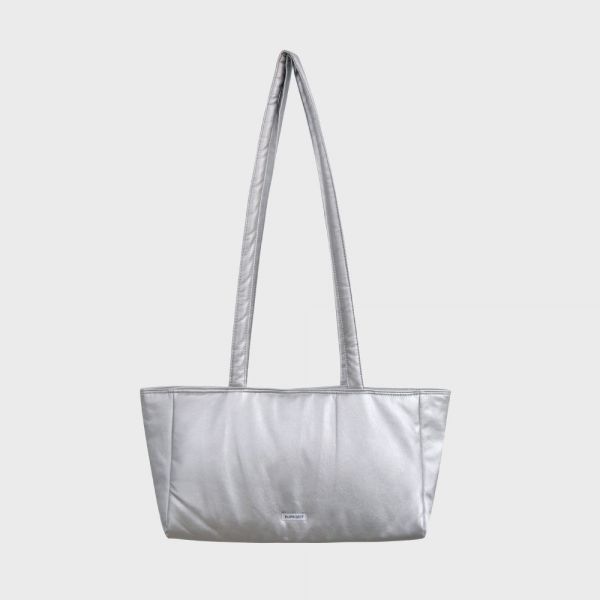 플리즈프로젝트 플리즈프로젝트 2-WAY LEATHER PADDING BAG, SILVER - 위시버킷