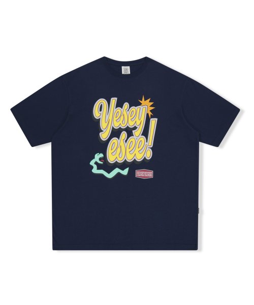 예스아이씨 Y.E.S Yell Out Tee Navy - 위시버킷
