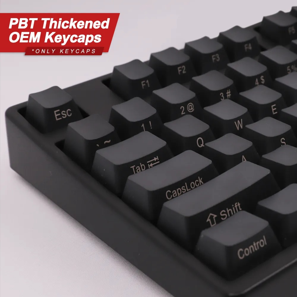 기계식 키보드 키캡 블랙 PBT OEM 프로파일 높이 108 키, 61 87 104 키보드 GK61 SK61 앤 프로 2 - 위시버킷