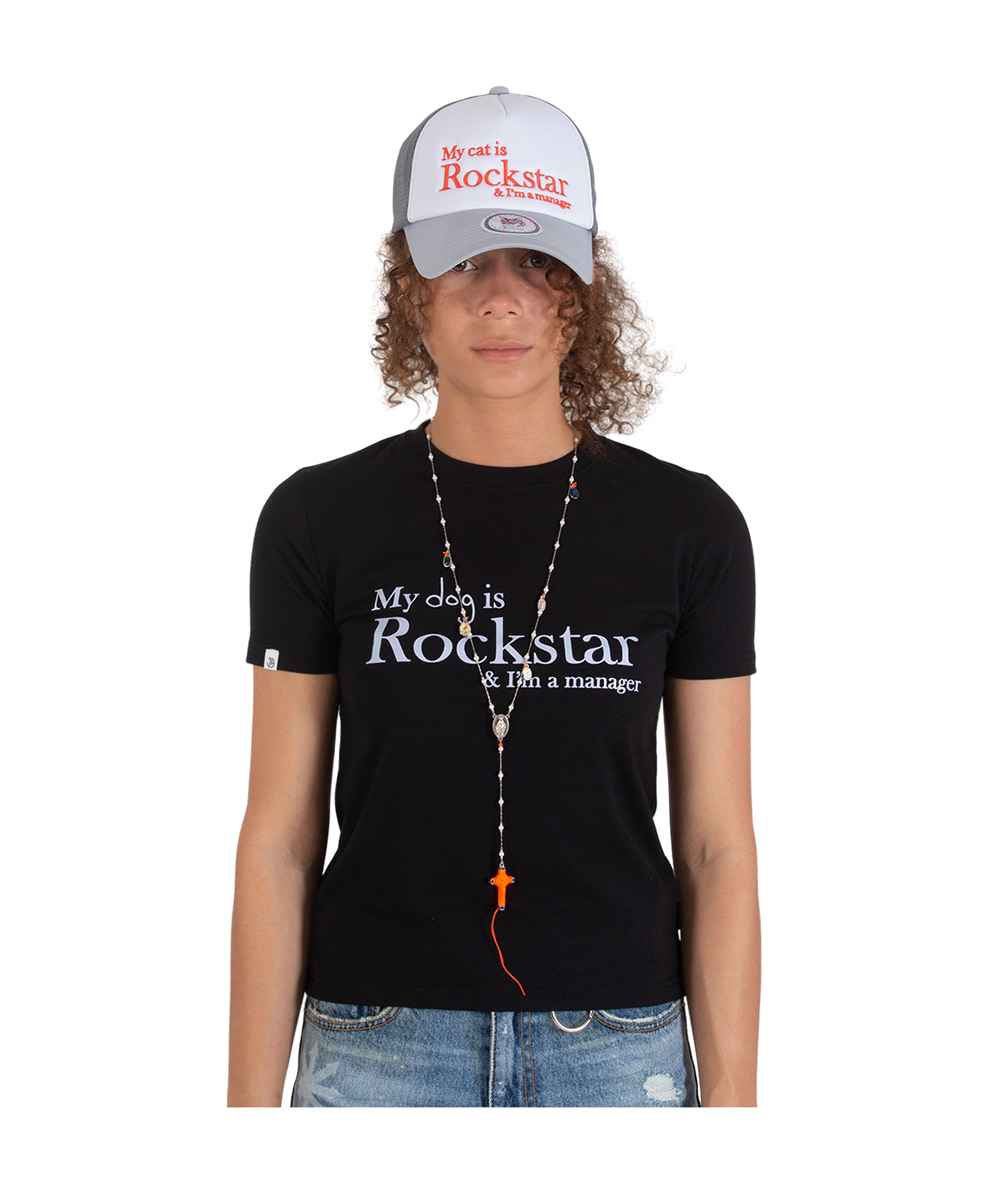 LLUD Rockstar cat Mesh cap (Grey) - 위시버킷