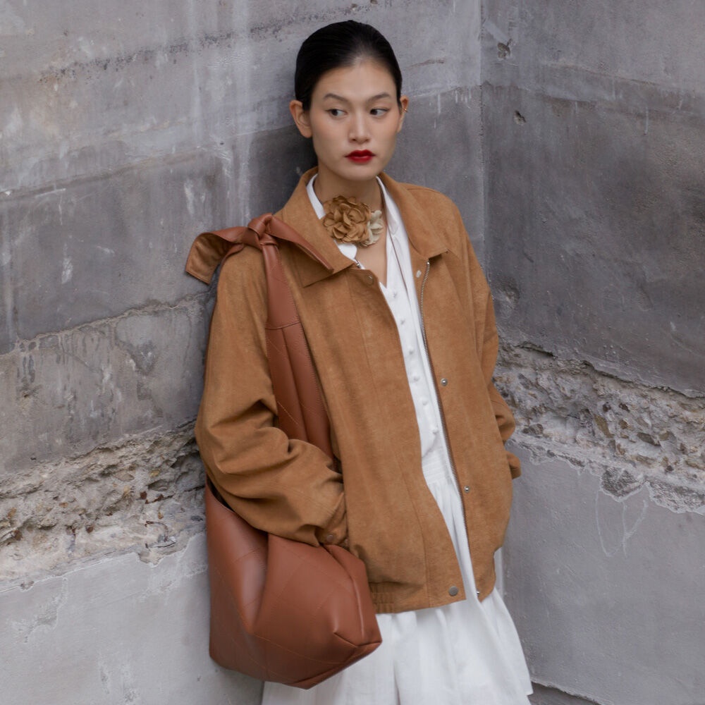 아보네 SUEDE BLOUSON JUMPER_CAMEL - 위시버킷