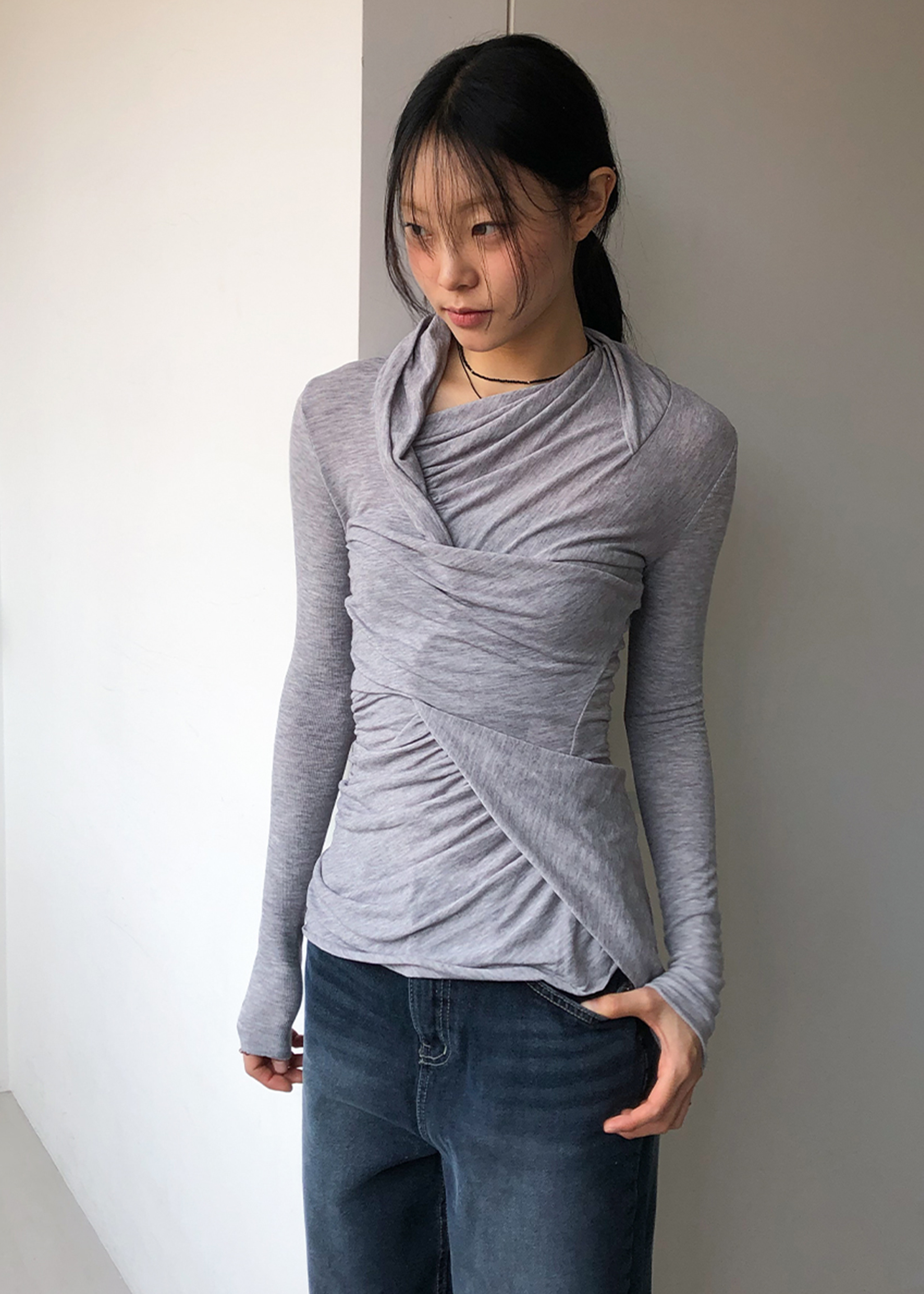 SOUNO twisted draped tee - 위시버킷