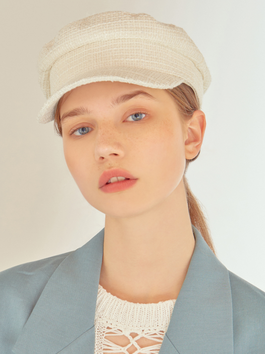 루이우이 andy marine cap - tweed ivory - 위시버킷