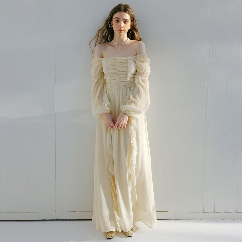 던드롭 DD_Ruffle chiffon two-way dress - 위시버킷