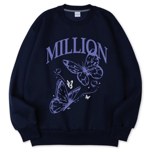 밀리언데이 MILLION Butterfly 해비쭈리 맨투맨 - 위시버킷