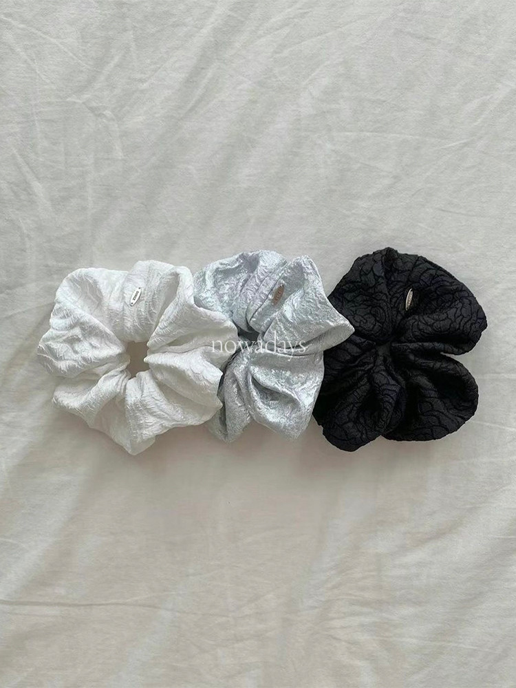 온스 전컬러 당일 / OUNCE 온스 플라워 스크런치 곱창 헤어끈 머리끈 (3col) - 위시버킷