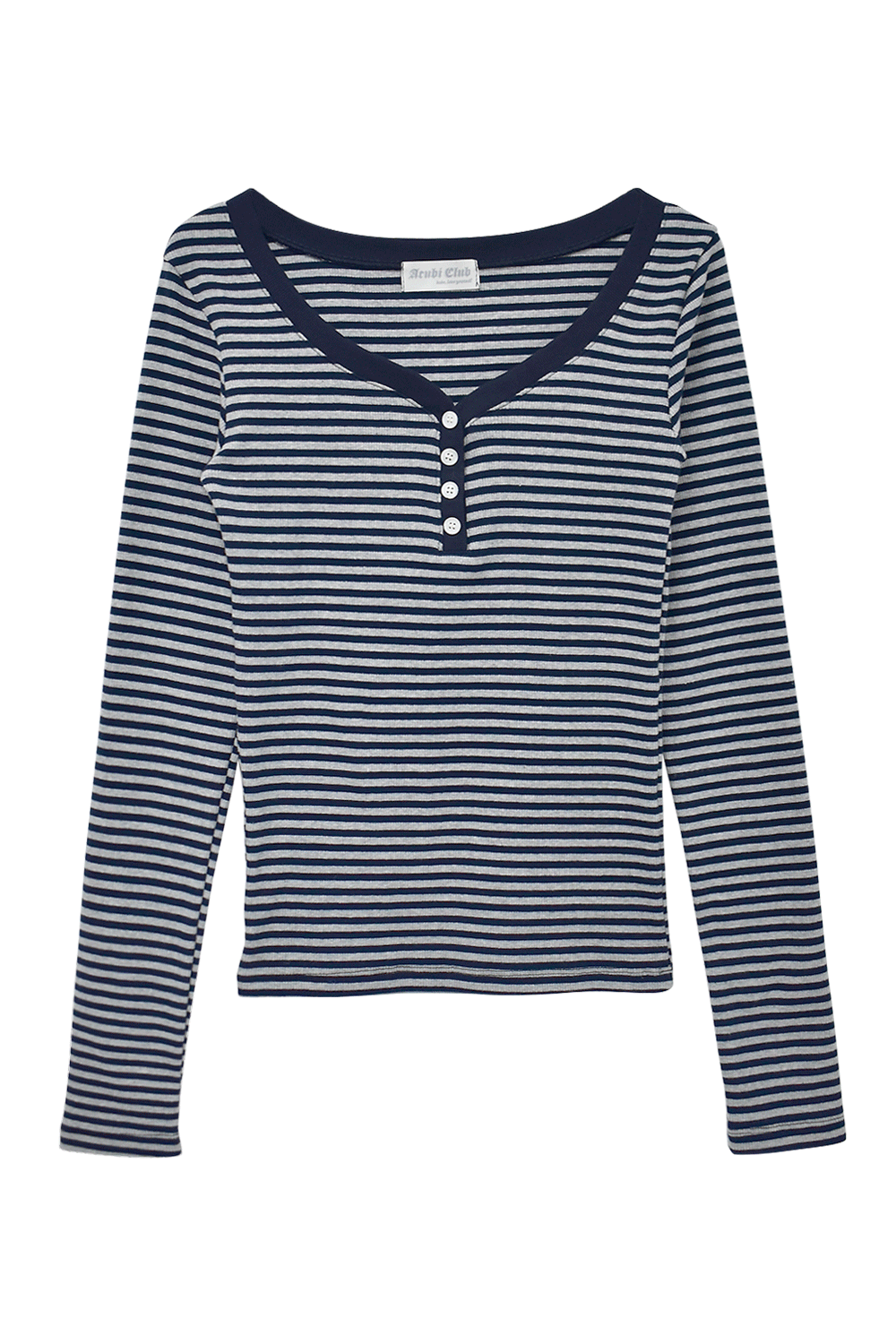 아쿠비클럽 아쿠비클럽 [ACUBI CLUB] dio stripe button tee (3colors) - 위시버킷