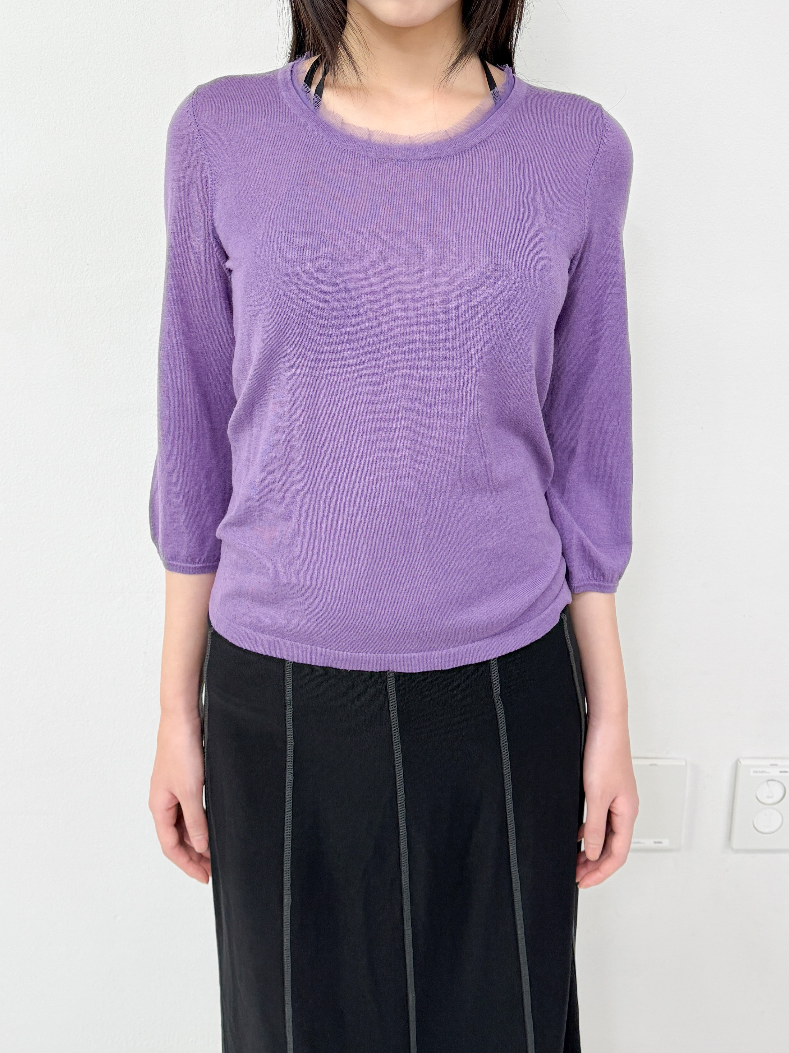파르미카 624. Sheer purple knit top - 위시버킷