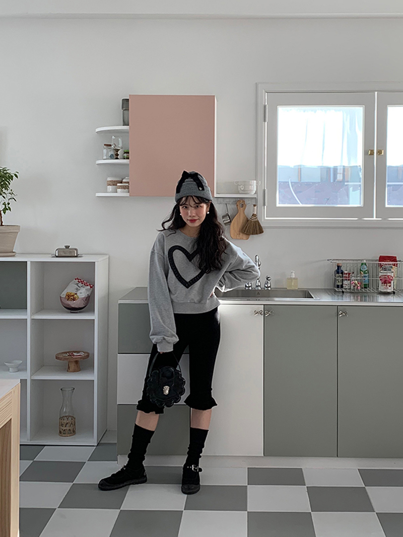 릴로브 [by LILLOVE] cupid love sweatshirt (gray) - 위시버킷