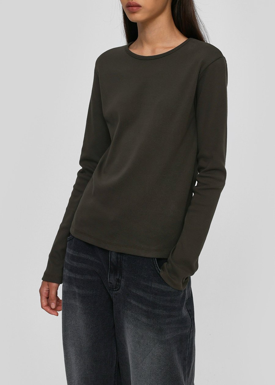 블랙업 [B-BASIC] 라운드넥 솔리드 긴팔티 (2SIZE) - 위시버킷