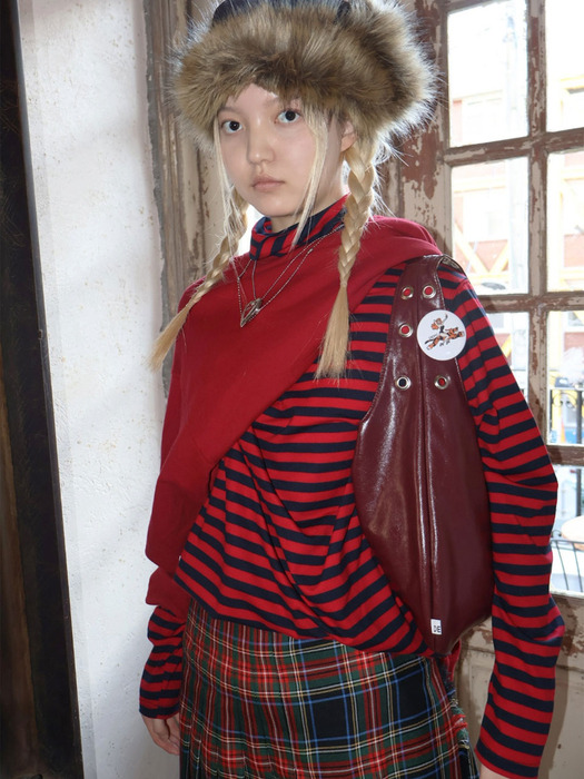 뎁크 COLOR POP TURTLENECK T-SHIRTS (RED NAVY) - 위시버킷