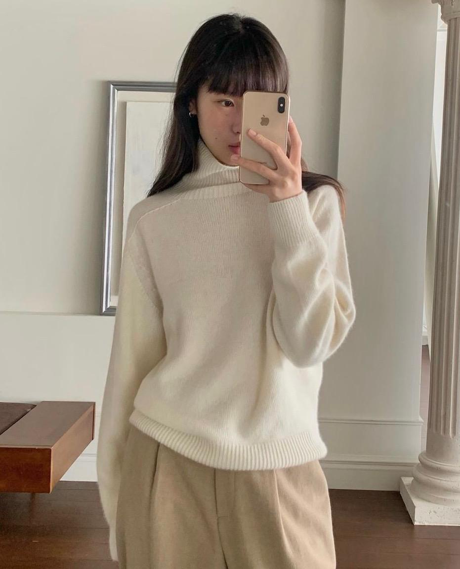 나우어데이즈 jinsim 진심 폭스 홀가 폴라 니트 울 긴팔 터틀넥 nt (4col) - 위시버킷