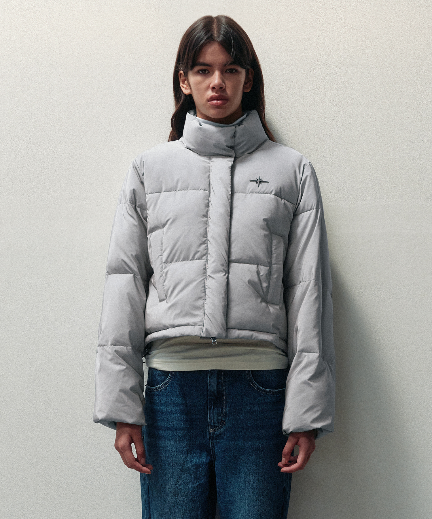 틸던 METAL FLASH GLOSSY PUFFER JACKET silver - 위시버킷
