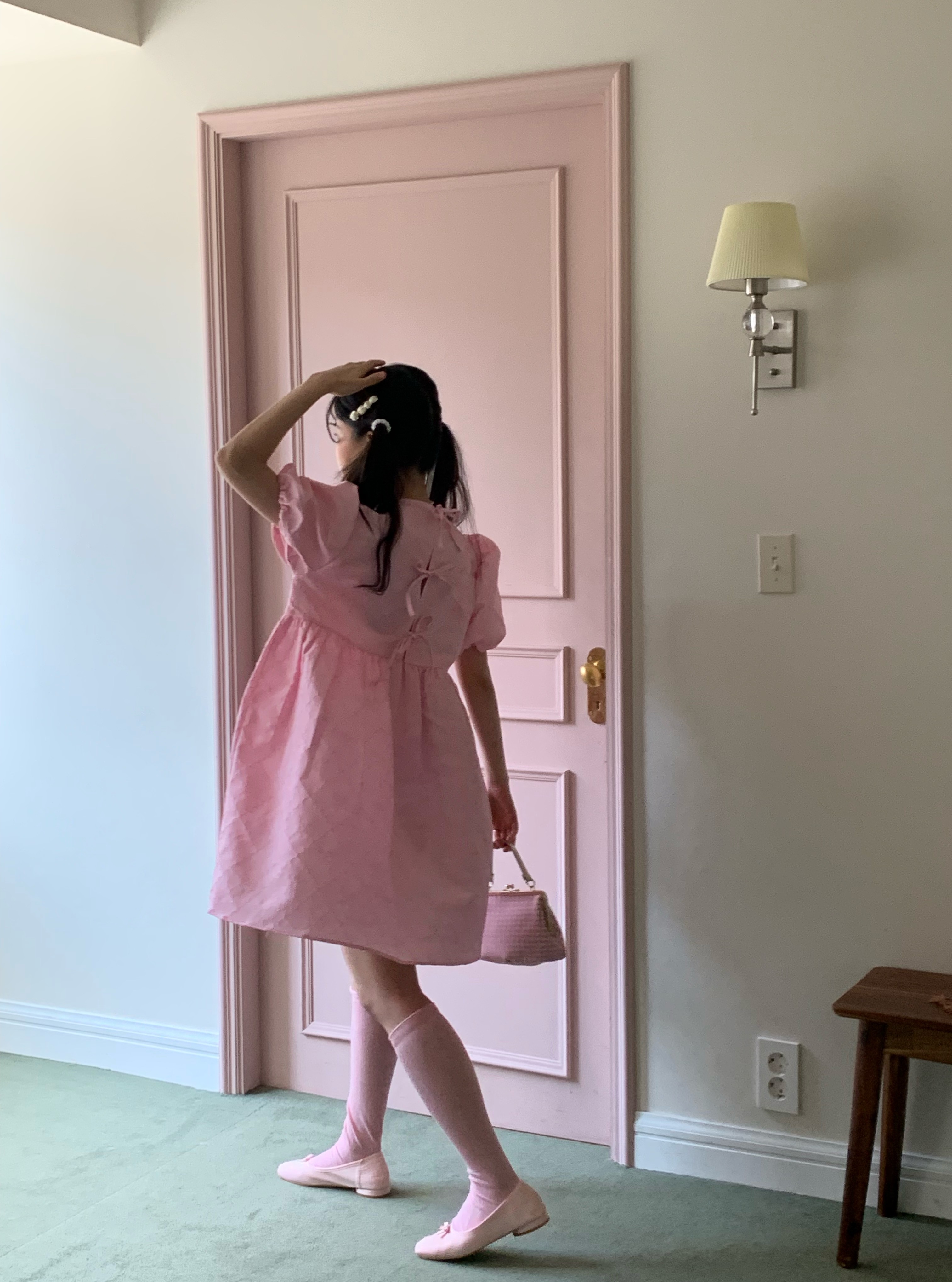 릴로브 rose muffin dress (3color) - 위시버킷