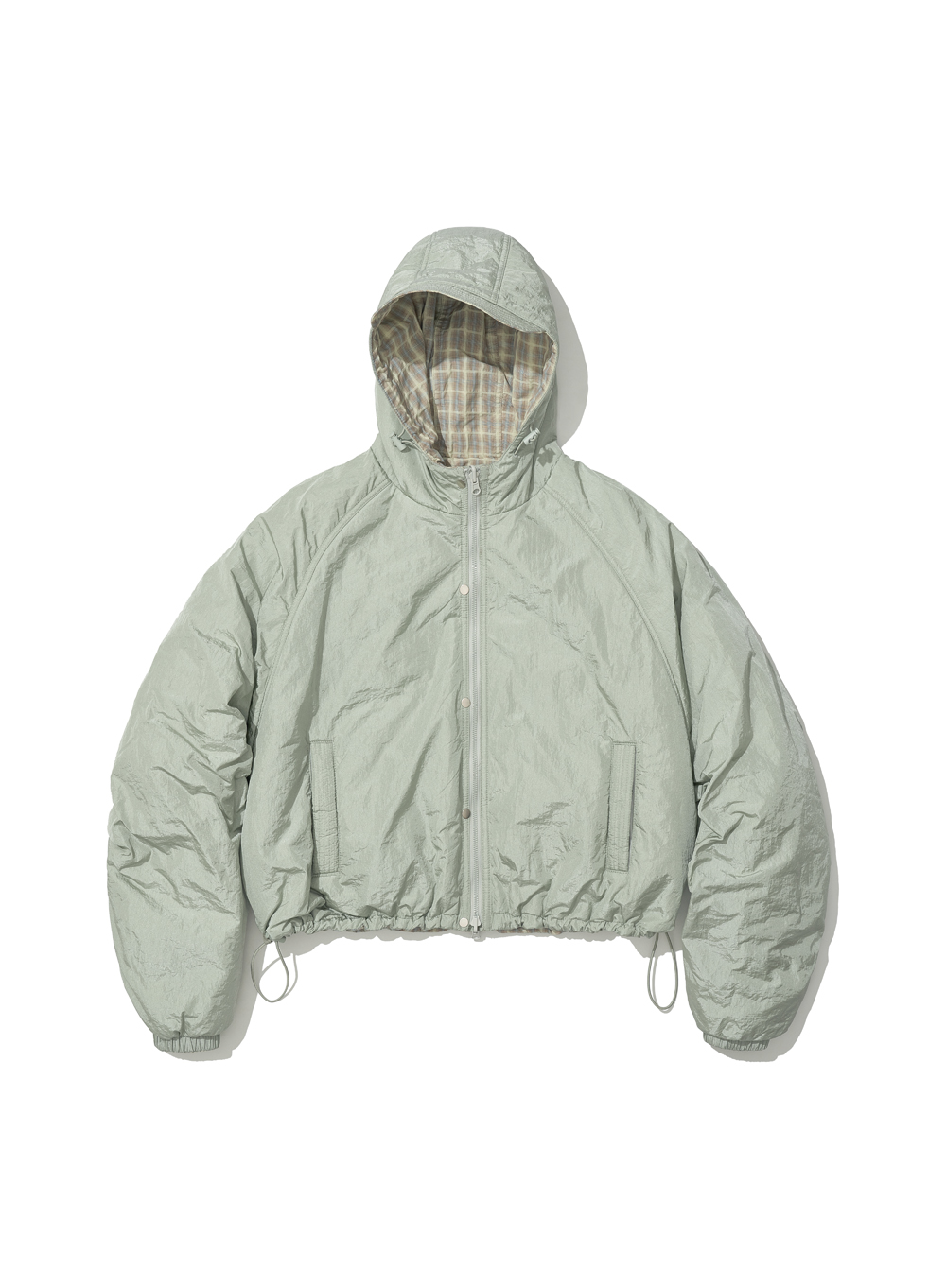 파르티멘토 [WOMEN] REVERSIBLE HOODED WINDBREAKER_MINT GREY - 위시버킷