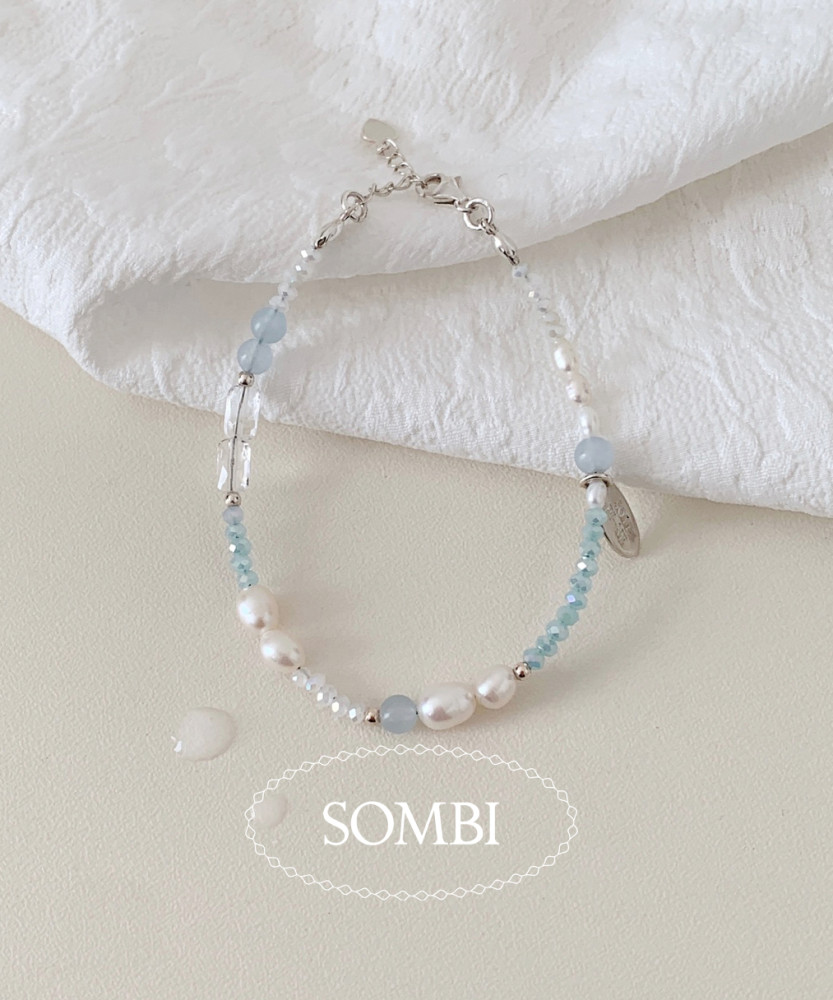 소예피네 [SOMBI/silver925] 언더워터 담수진주 은팔찌 - 위시버킷