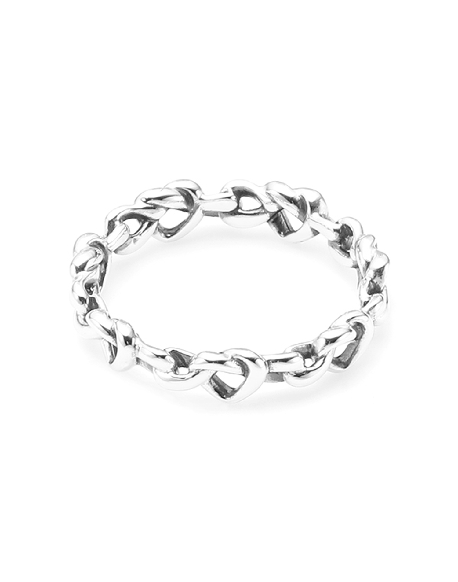 판도라 판도라 198018 노티드 하트 체인 실버 반지 - 위시버킷