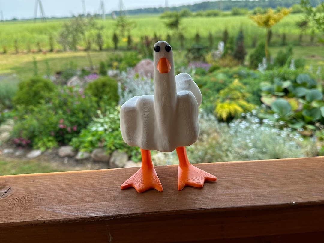 설심아트 The Duck-You: original 3D Printed Figurine - Middle finger statue ...