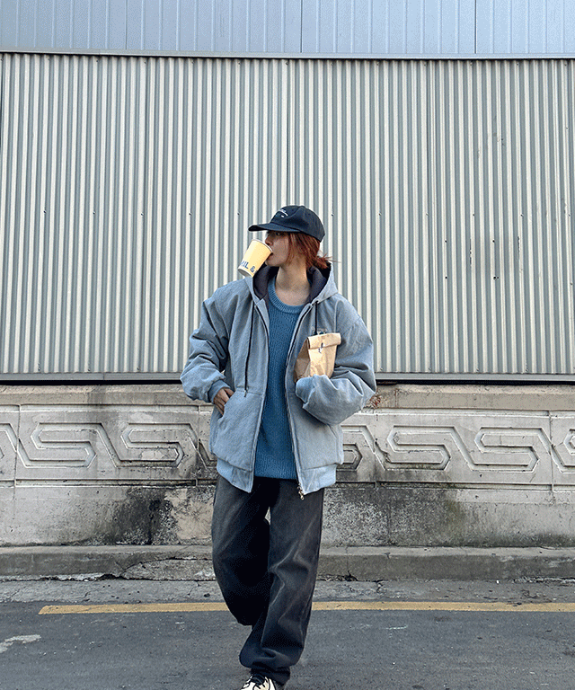 데일리쥬 테입 캣 워싱 기모 와이드 데님 팬츠(S,M,L) - 2 color - 위시버킷