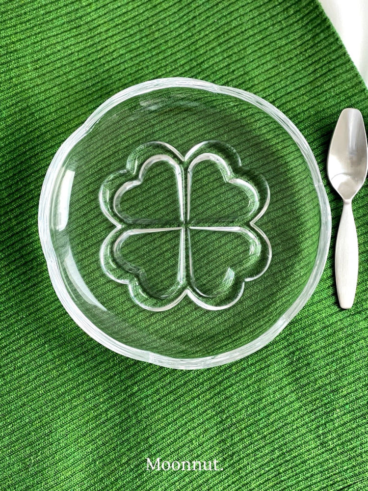 문넛 Clover plate • 클로버접시 네잎클로버 유리플레이트 자취선물 - 위시버킷