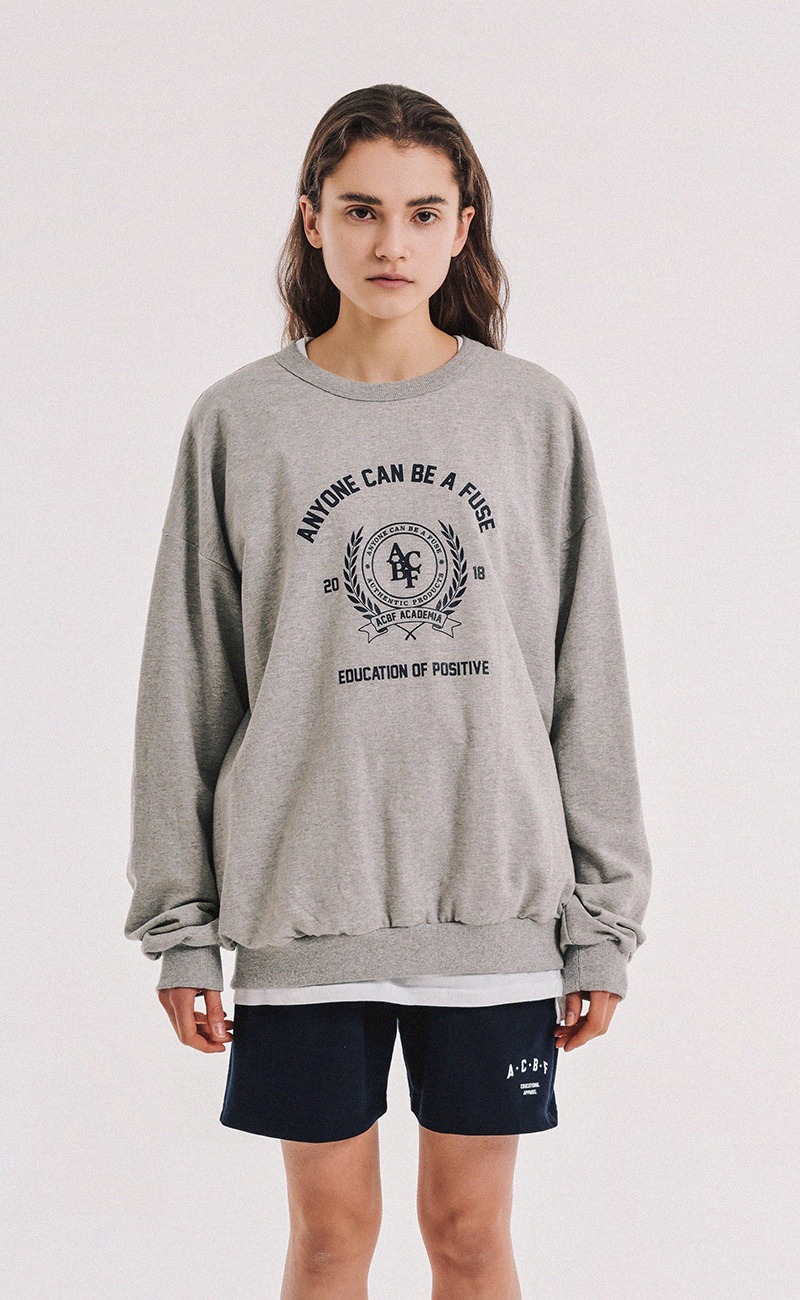 ACBF 하이픈 프레피 맨투맨 / melange - 위시버킷