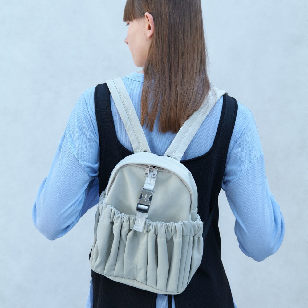 아코크 Gathered Mini Backpack_Beige - 위시버킷