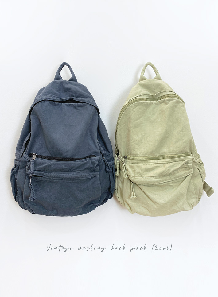더버터크림 Vintage washing back pack (2col) - 위시버킷