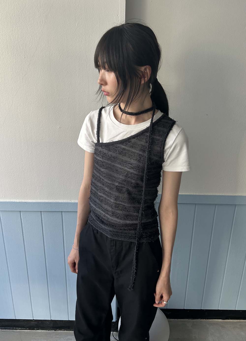미츠 2 Way Tie Sleeveless (2colors) - 위시버킷