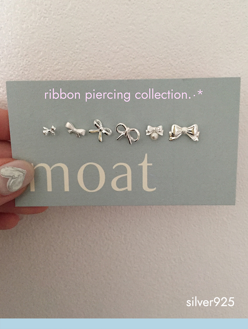 모앳 ribbon piercing collection (silver925) - 위시버킷