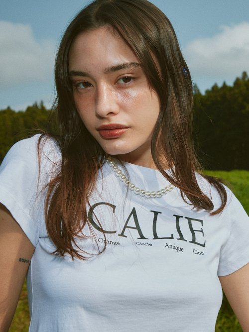 에즈이프캘리 CALIE ORANGE CIRCLE LOGO TSHIRTS WHITE - 위시버킷