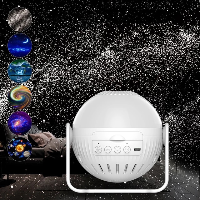 Led 스타 프로젝터 야간 조명 6 인 1 천문관 프로젝션 갤럭시 별이 빛나는 하늘 프로젝터 램프 Usb 회전 야간 조명 우주