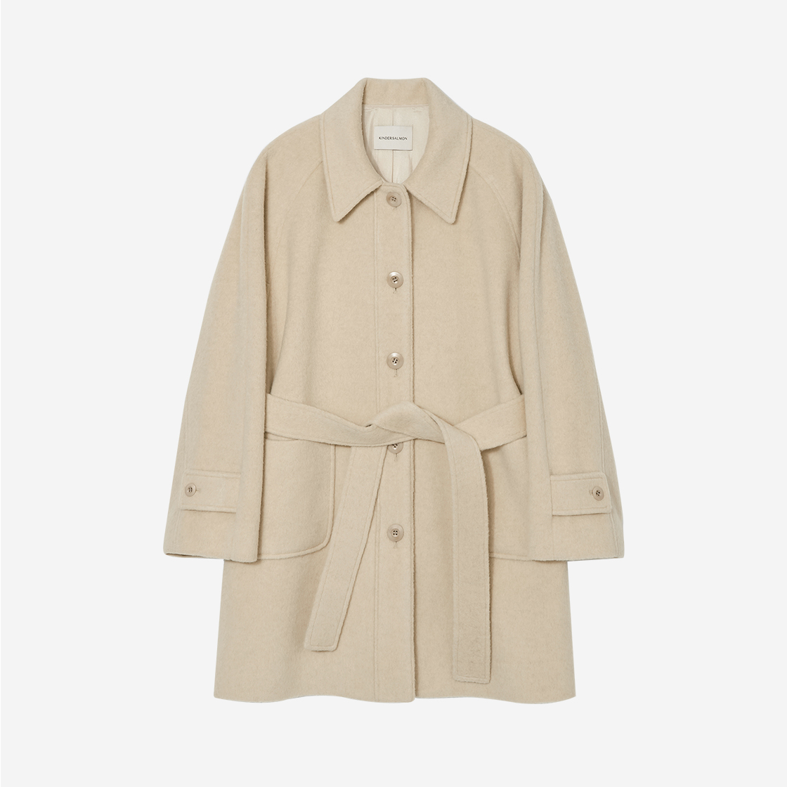 킨더살몬 Kindersalmon Women Linus Half Coat Macadamia - FW23 - 위시버킷