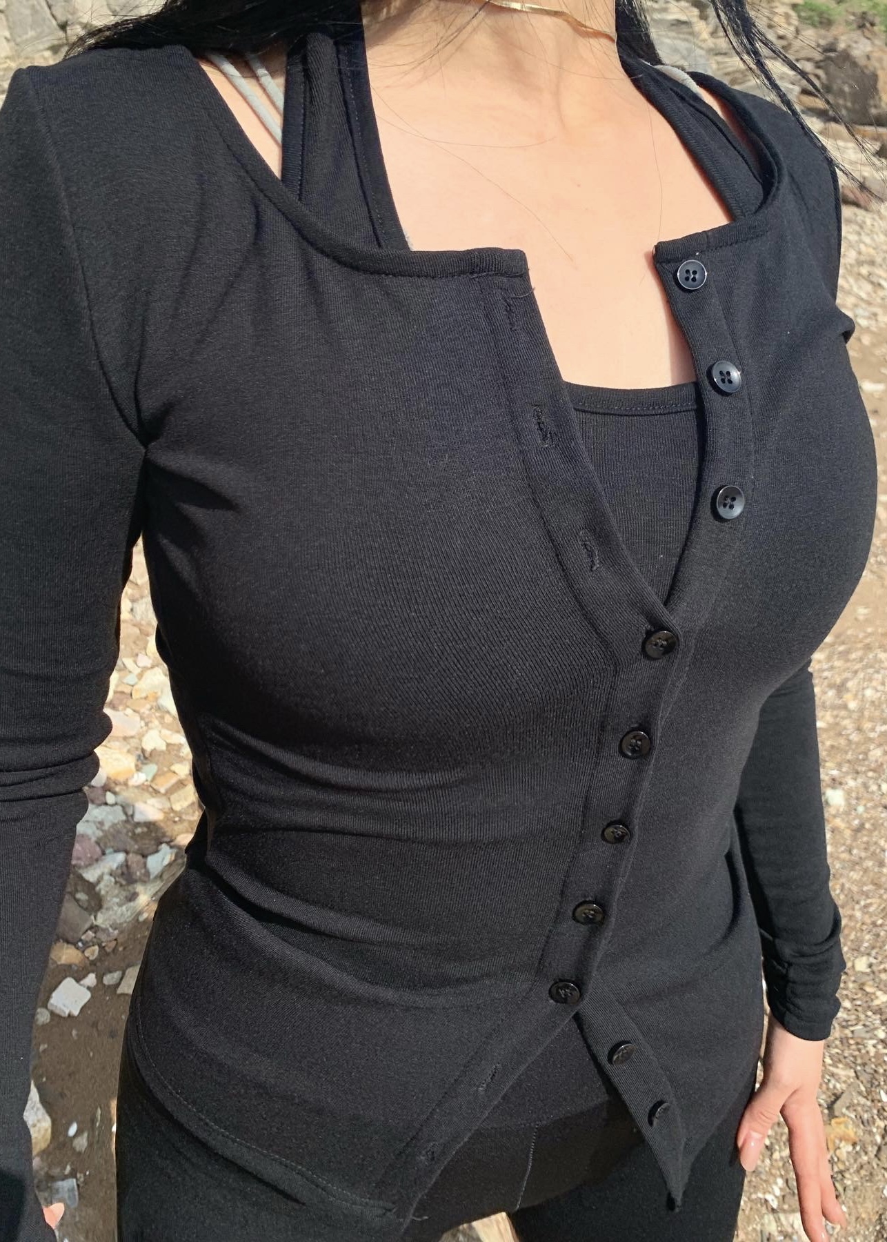 104갤러리 HALTER LAYERED SLIM CARDIGAN - 위시버킷