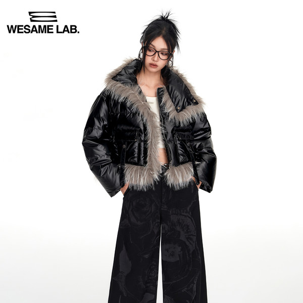 유스키트 WESAME LAB eco-friendly leather slim fit edge fur jumper - 위시버킷