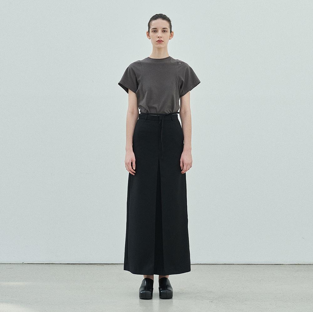 다이애그널 STRING BELT SKIRT (BLACK) - 위시버킷